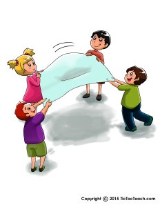 Parachute Game Fun for All at Preschool - TicTacTeach